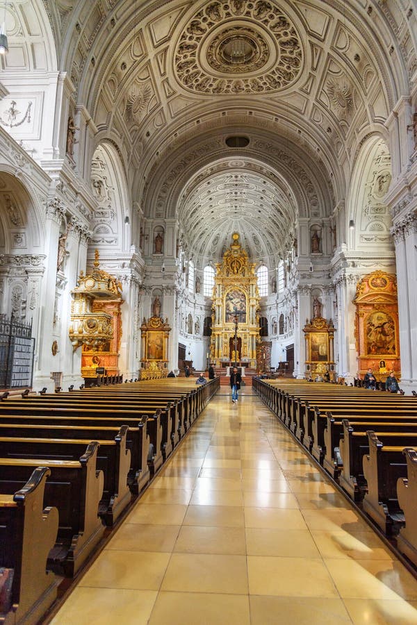 Interior of St. Michael`s Church in Munich. Germany Editorial Image ...