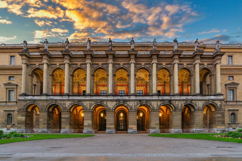 Munich Germany, Sunset at Munich Residenz Editorial Photo - Image of ...