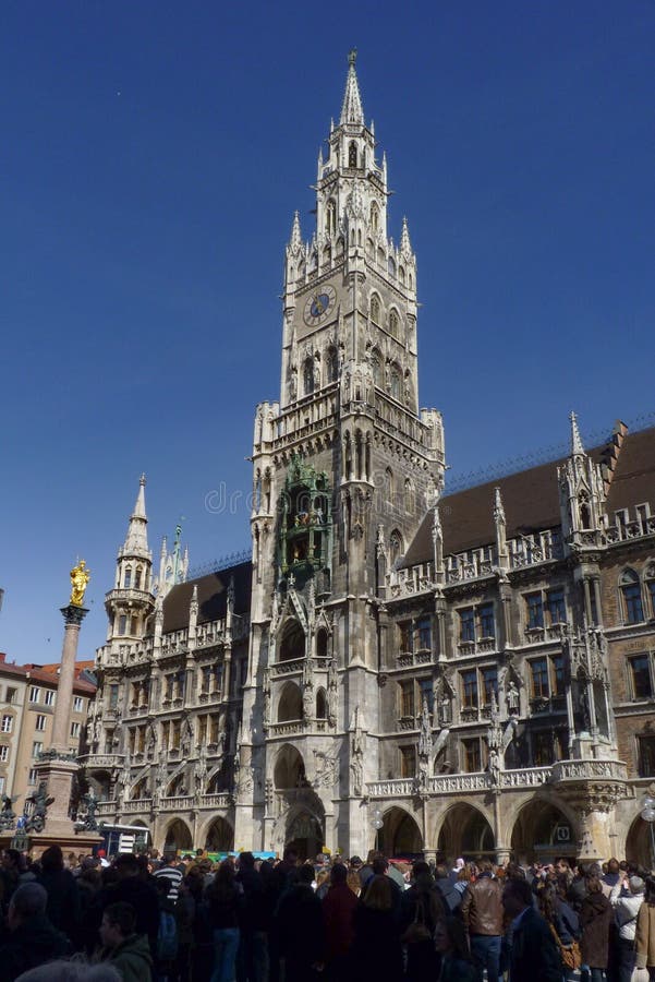 Munich ,Germany. Town Hall on Marienplatz Editorial Photography - Image ...