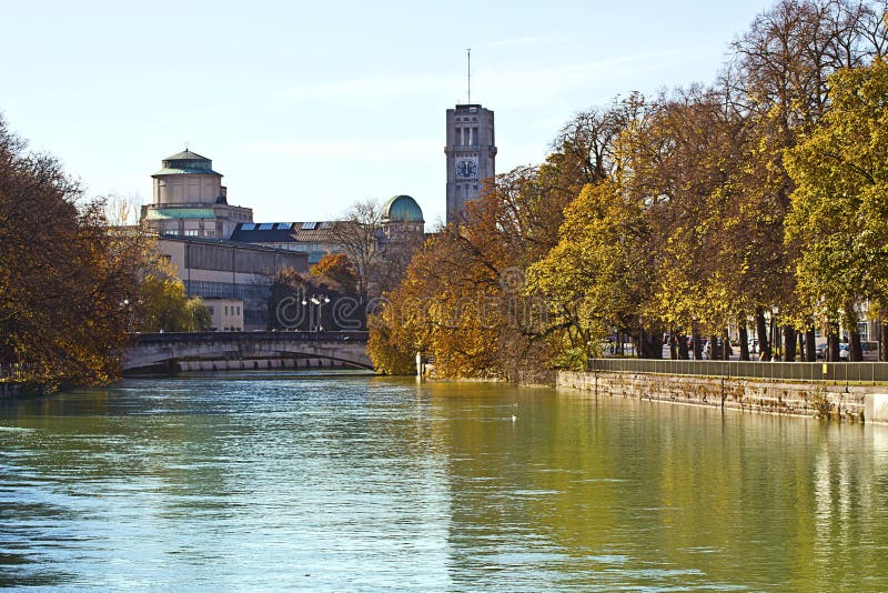 Munich, Isar River and Deutsches Museum Stock Photo - Image of city ...