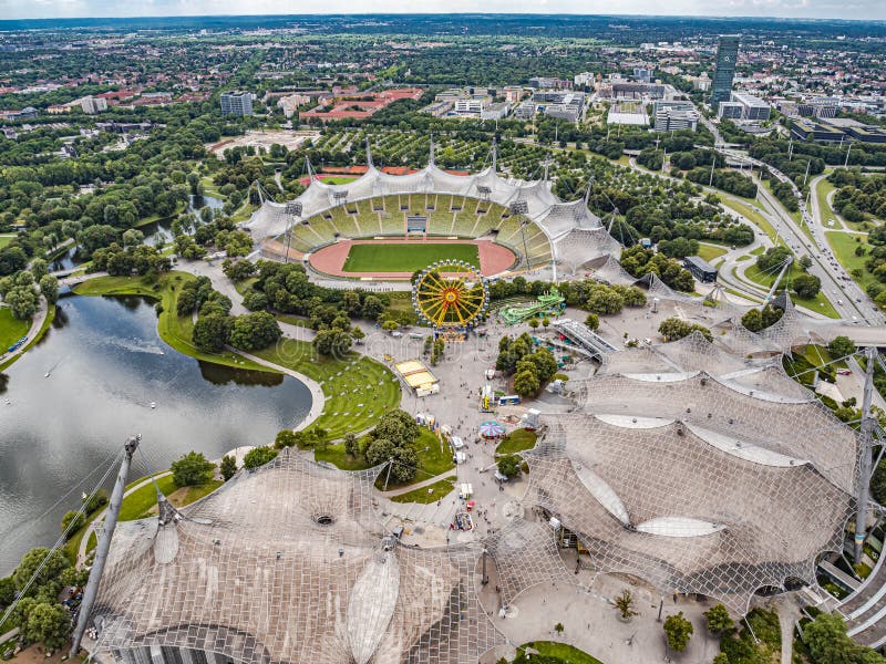 Munich Olympic stadium editorial stock image. Image of ground - 18297779