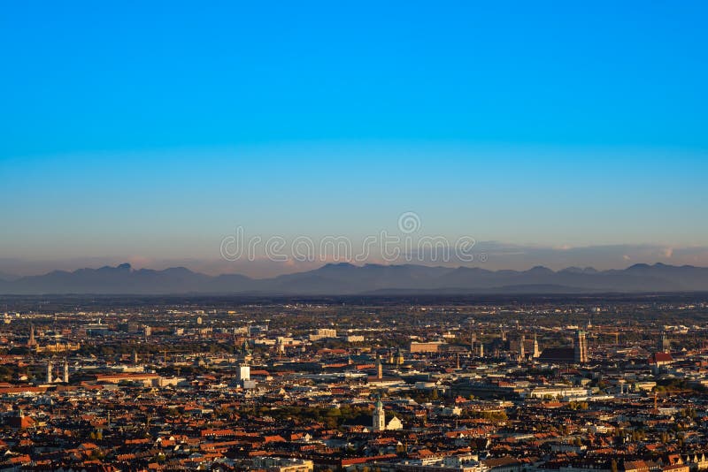 Munich panorama stock photo. Image of city, germany, town - 16995506