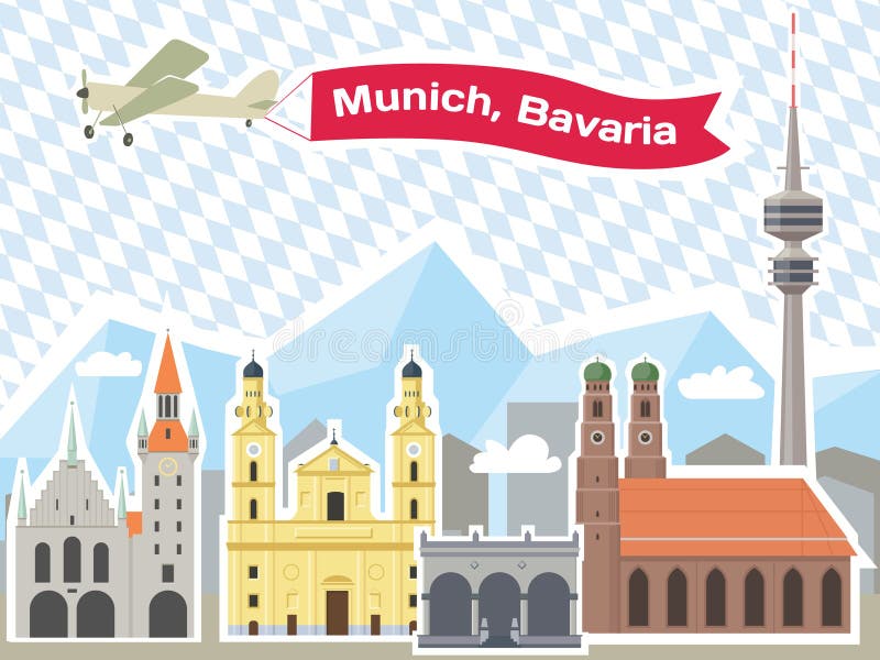Munich Skyline stock vector. Illustration of banner, tourist - 19350360