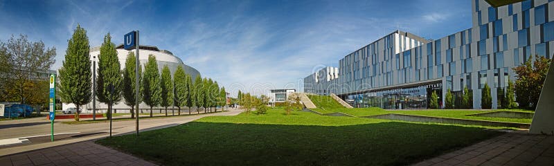 Munich, Technical University Campus in Garching, Panoramic View ...