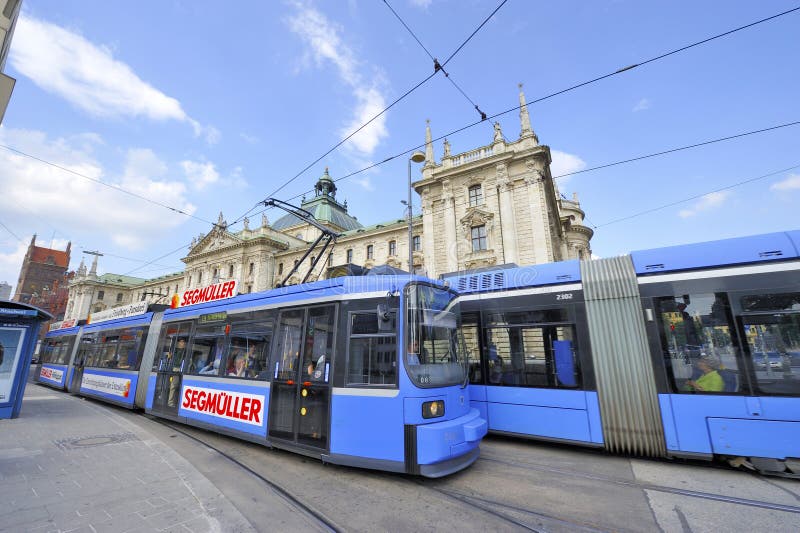 Munich Trams editorial stock image. Image of street, transport - 46358379