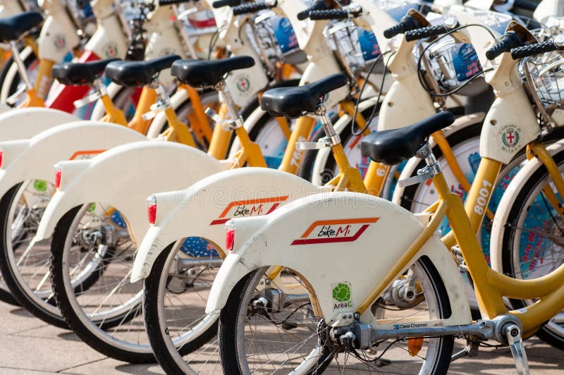 Municipal Bicycle Sharing Service of Milan Editorial Photography ...