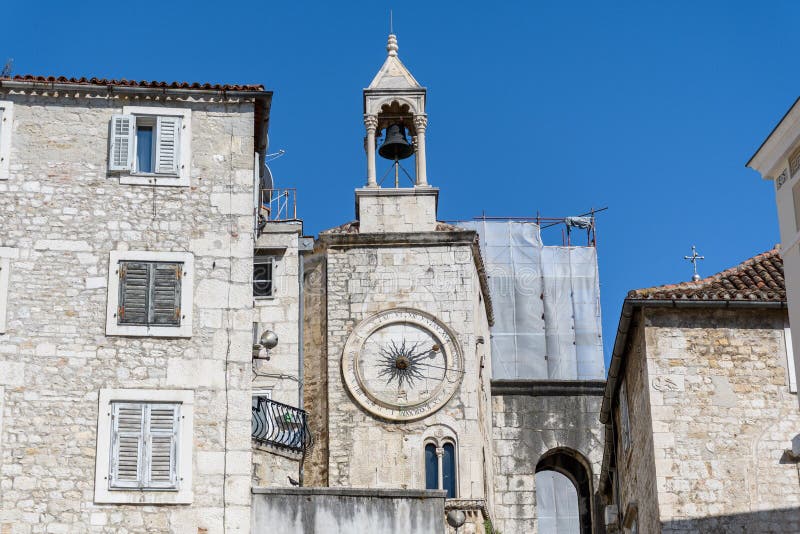 Municipal Clock Tower in Split, Croatia. Stock Photo - Image of croatia ...