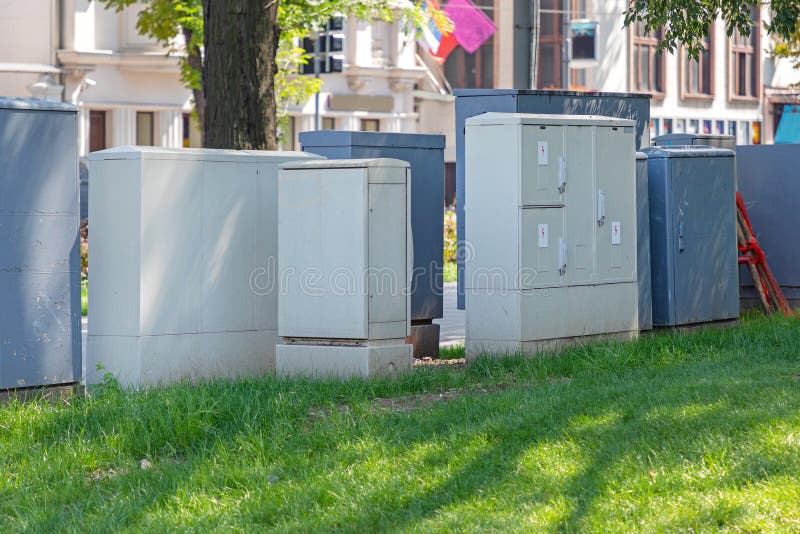 Municipal Electrical Boxes stock image. Image of enclosures - 198249759