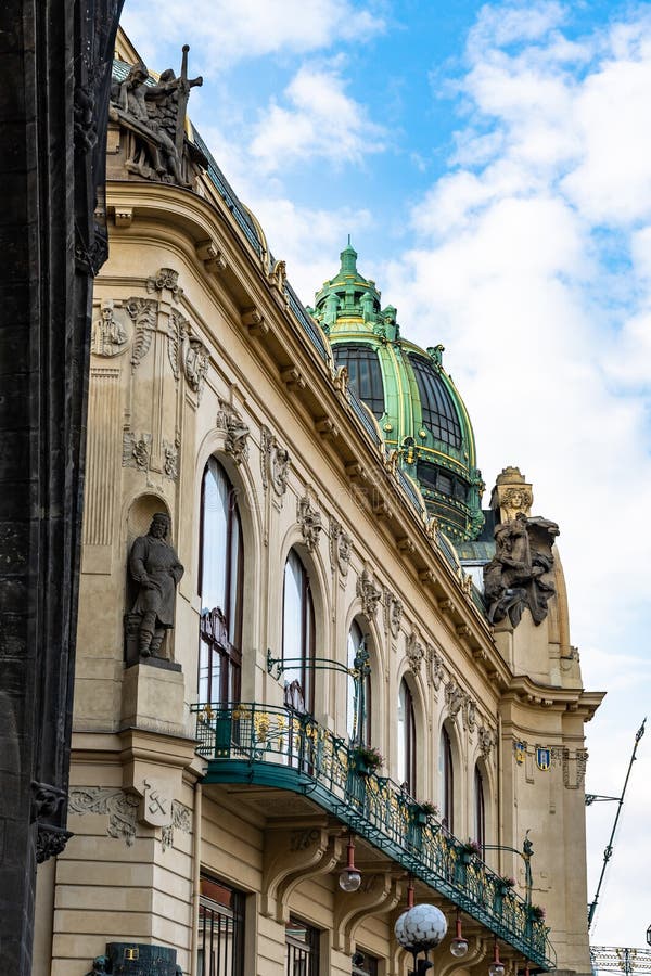 Municipal House Prague in Czech Republic. Stock Photo - Image of ...