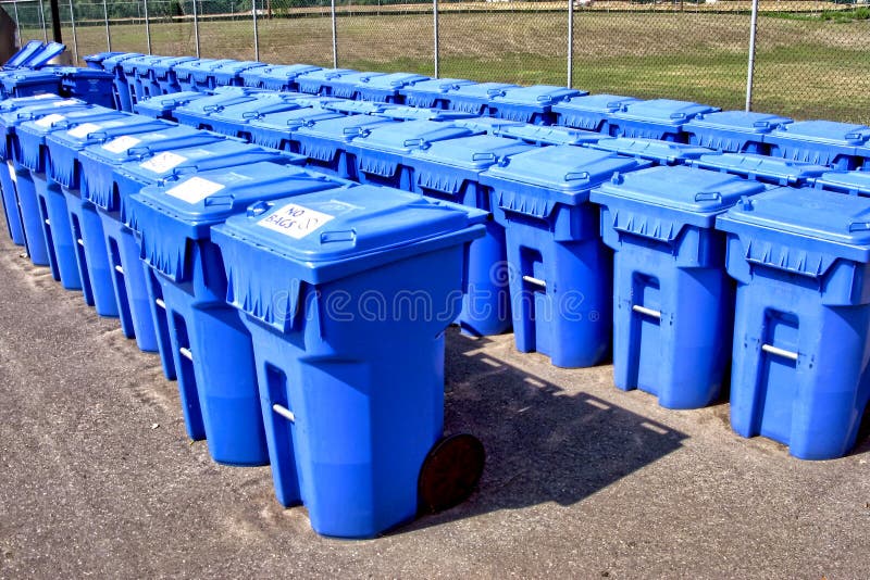 Municipal Recycling Refuse Containers Stock Image - Image of mixed ...