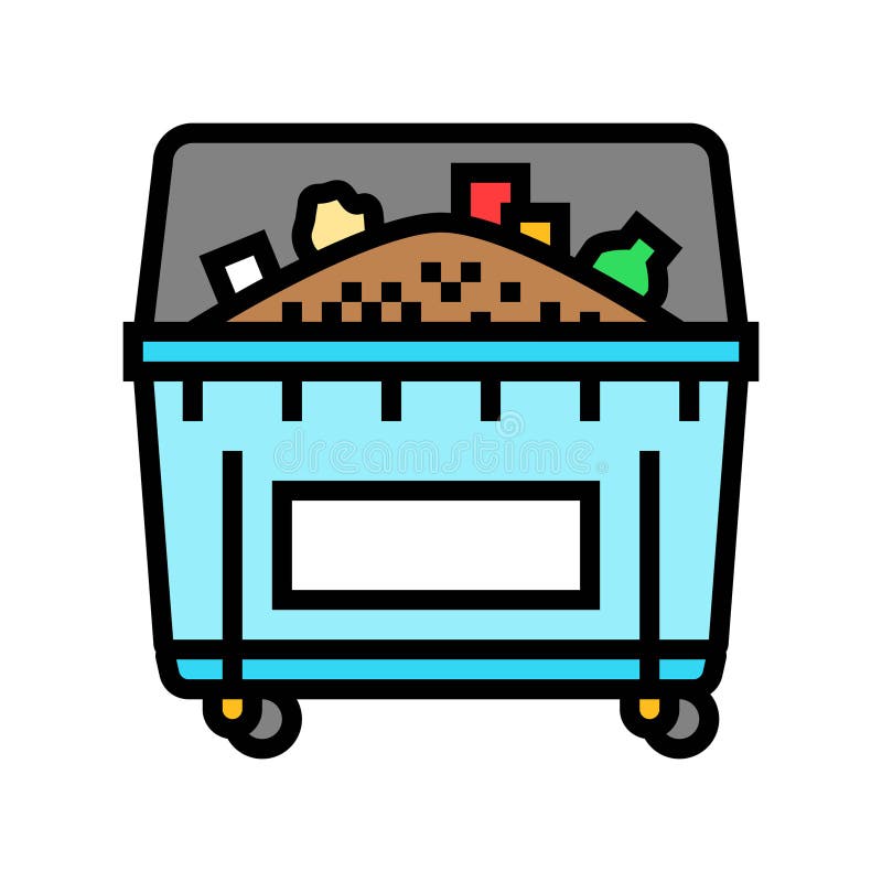 Municipal Solid Waste Msw Color Icon Vector Illustration Stock Vector ...