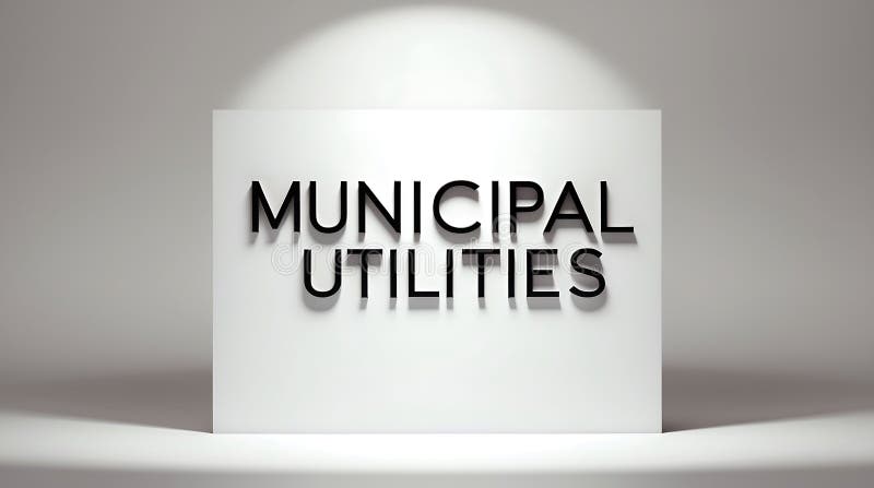Municipal Utilities Sign Showcasing Clear Typography and Shadows on a ...