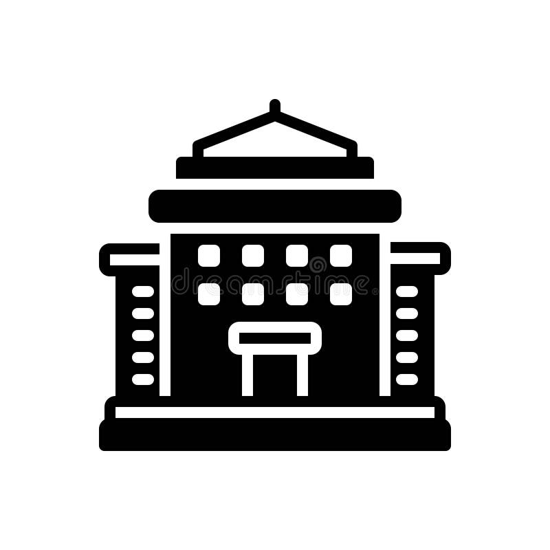 Black Solid Icon for Municipality, Borough and Community Stock Vector ...