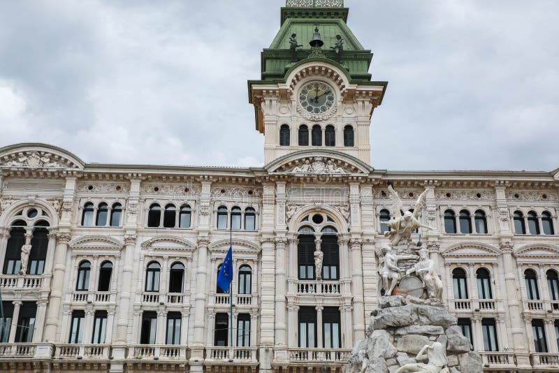 Municipality of Trieste - Town Hall Building and Fountain of the Four ...