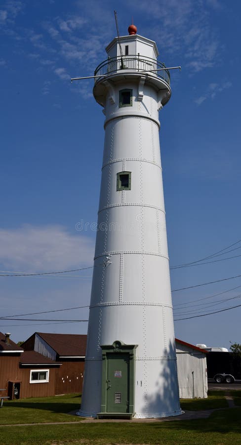 Munising Front Range Light editorial stock photo. Image of located ...