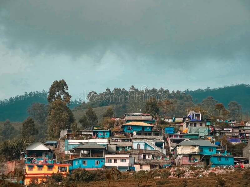 Munnar Colony with the Colourful Houses Stock Image - Image of colony ...