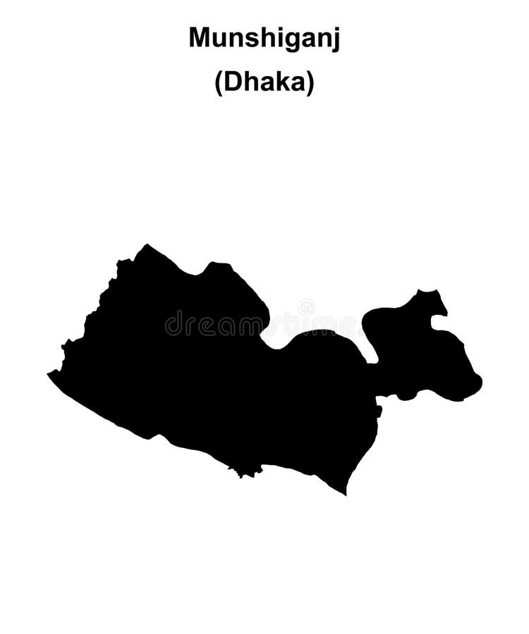 Munshiganj outline map stock vector. Illustration of munshiganj - 371637243