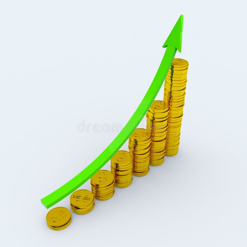 Muntstukken Die Winst En Aanwinst Tonen Stock Illustratie ...
