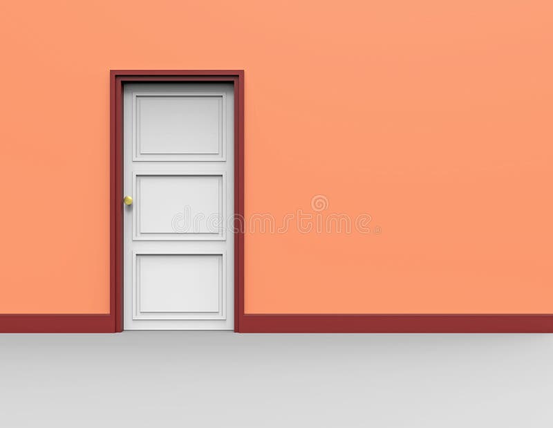 Mur avec une porte illustration stock. Illustration du blanc - 109576665
