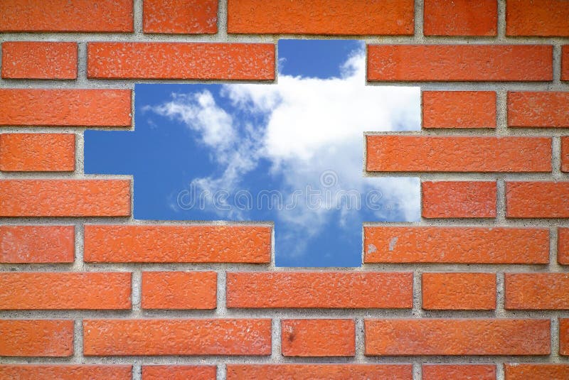 Mur de briques cassé photo stock. Image du détruit, briques - 31568154