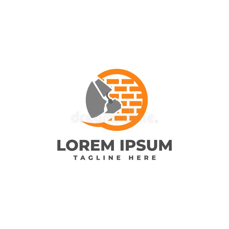 Mur De Briques Logo Vector Icon En Stuc De Ciment Illustration de ...