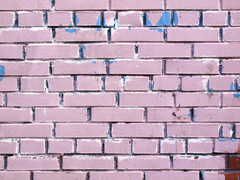 Mur De Briques Rose Avec La Peinture De Dommages Image stock - Image du ...