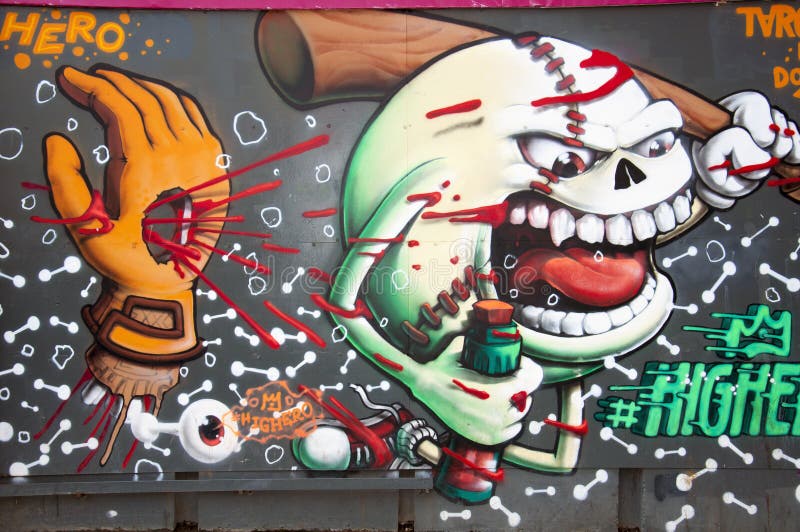 Mur de Graffiti image stock éditorial. Image du coloré - 63229949