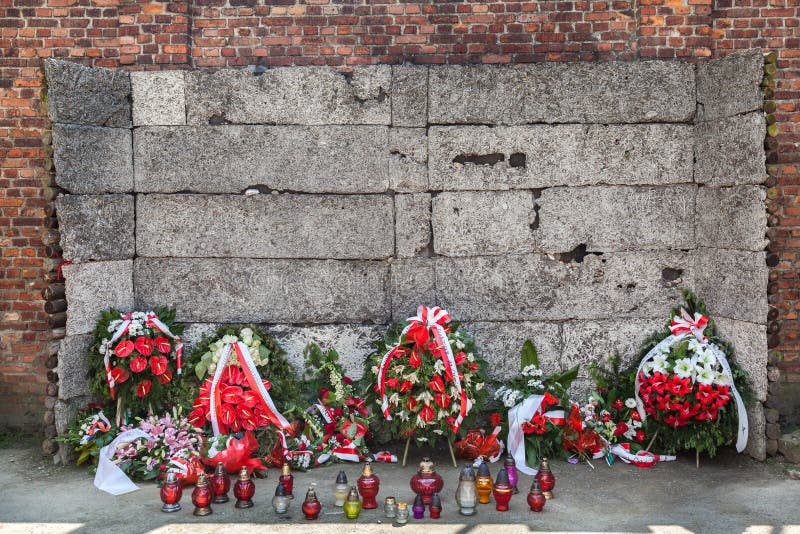 Mur de la mort d'Auschwitz image stock éditorial. Image du nazi - 32272659