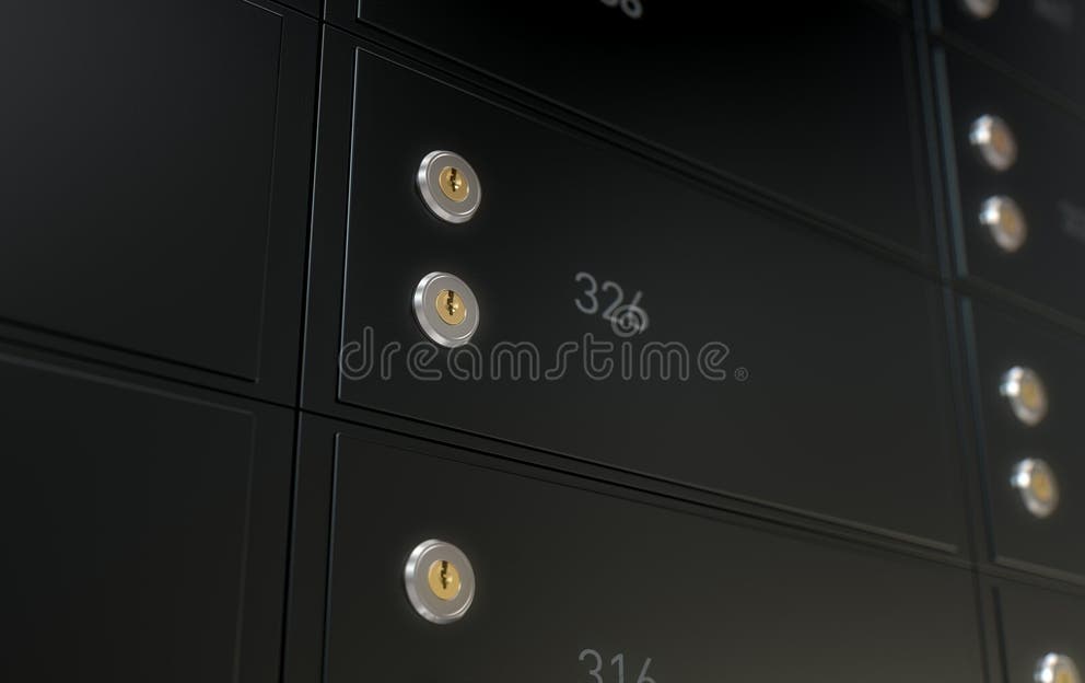 Mur Noir De Compartiment De Coffre-fort Illustration Stock ...