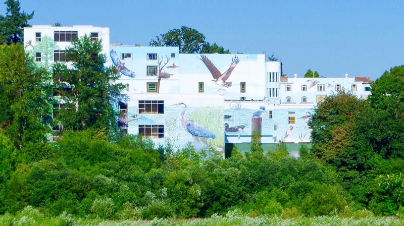 Mural editorial image. Image of portland, blue, abandoned - 82210275