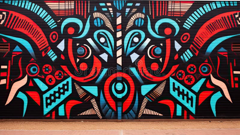 Mural alien pattern stock illustration. Illustration of urban - 318120452