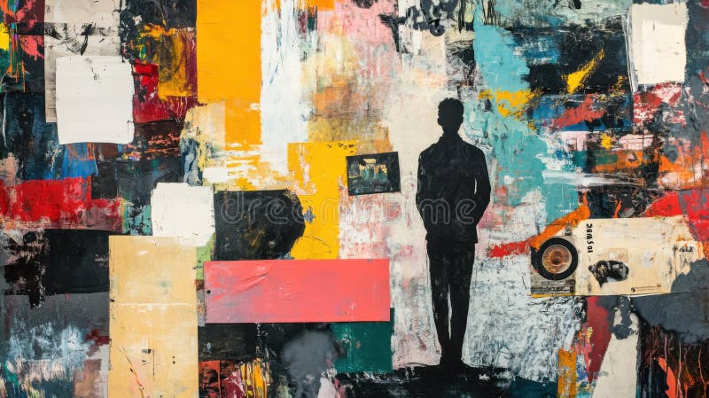 Mural Art. the Wall is Decorated with Abstract Figures Painted on it ...