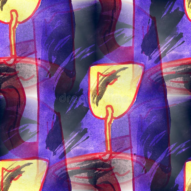 Mural Background Seamless a Glass of Tea Pattern Stock Illustration ...