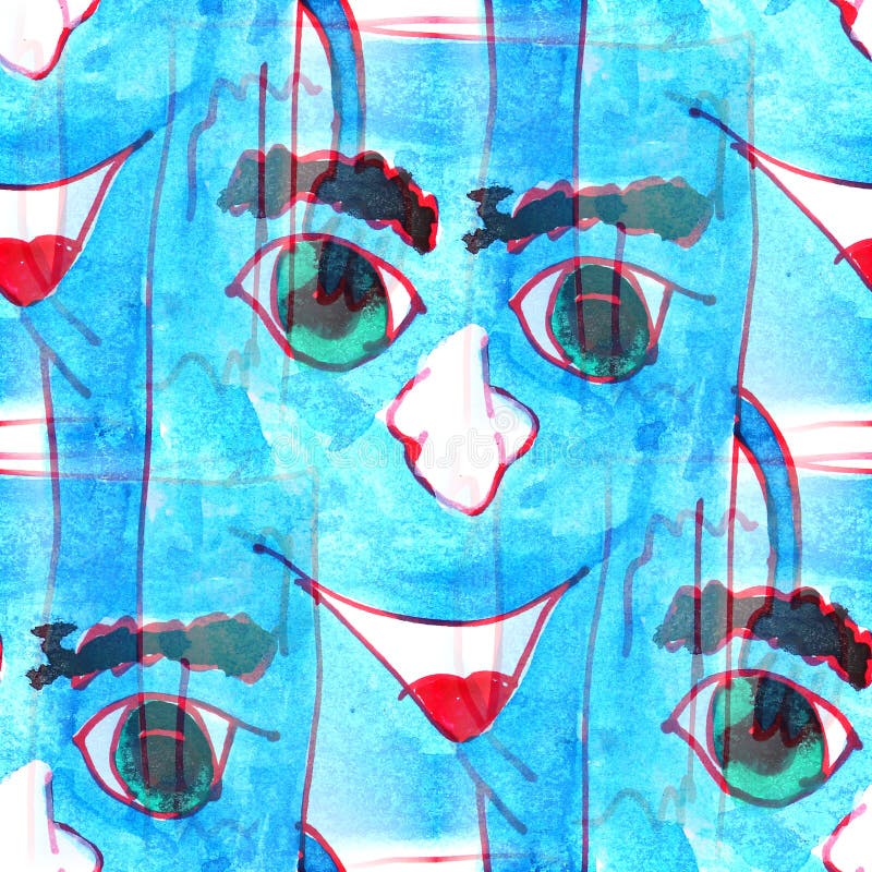 Mural Background Seamless Pattern Blue Book Stock Illustration ...