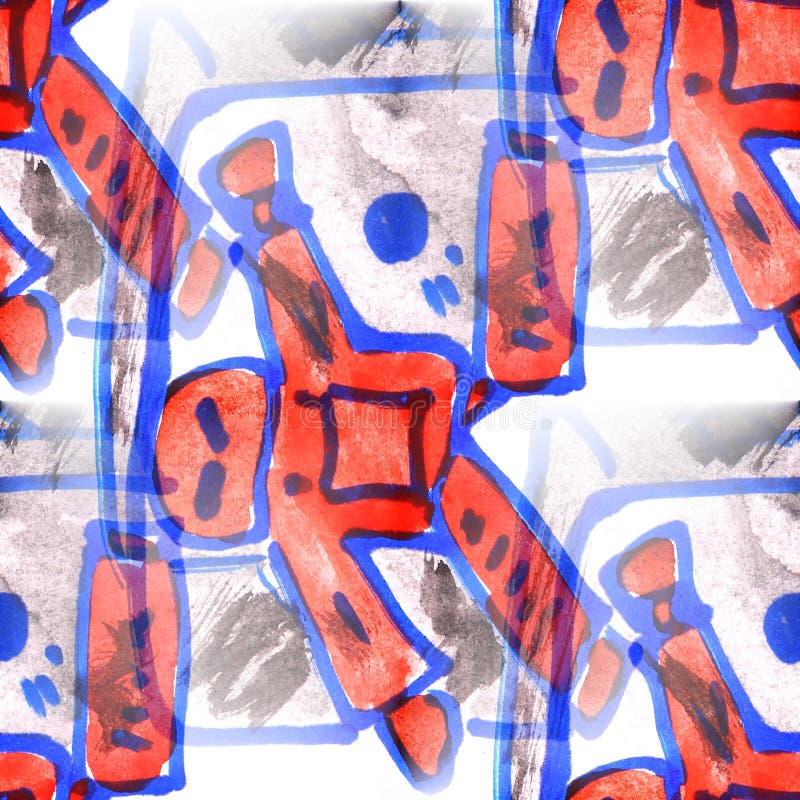 Mural Background Seamless Robot Pattern Background Texture Wa Stock ...