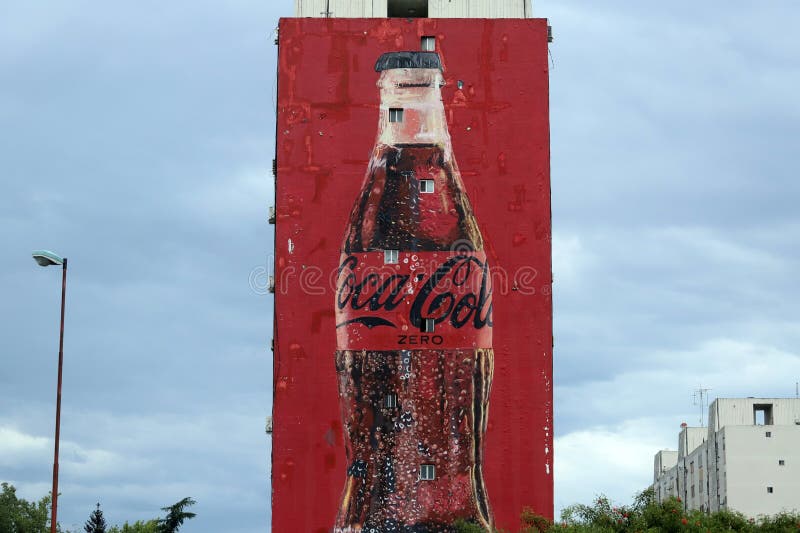 Mural of a Coca-Cola Zero Bottle on the Wall of a Building Editorial ...