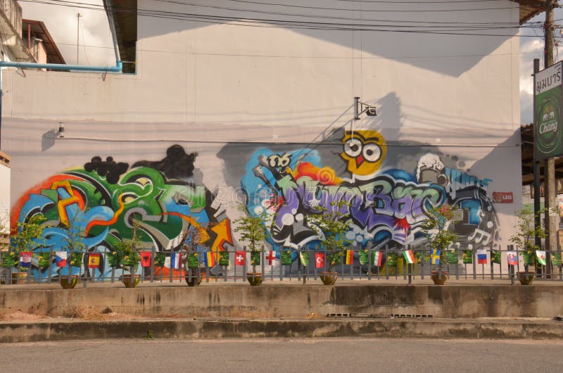 Mural Colorido De La Pintada Foto editorial - Imagen de mural, colorido ...