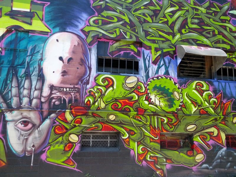 Mural de graffiti en SA fotografía editorial. Imagen de calle - 157508952