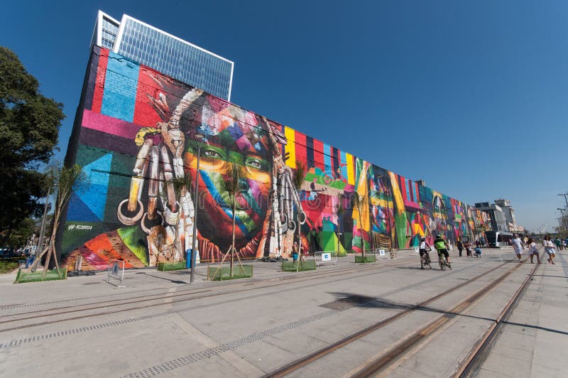 Mural en Rio de Janeiro foto editorial. Imagen de julio - 74785616
