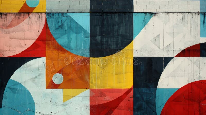 A Mural Featuring Eight Different Geometric Shapes Arranged in a Way ...