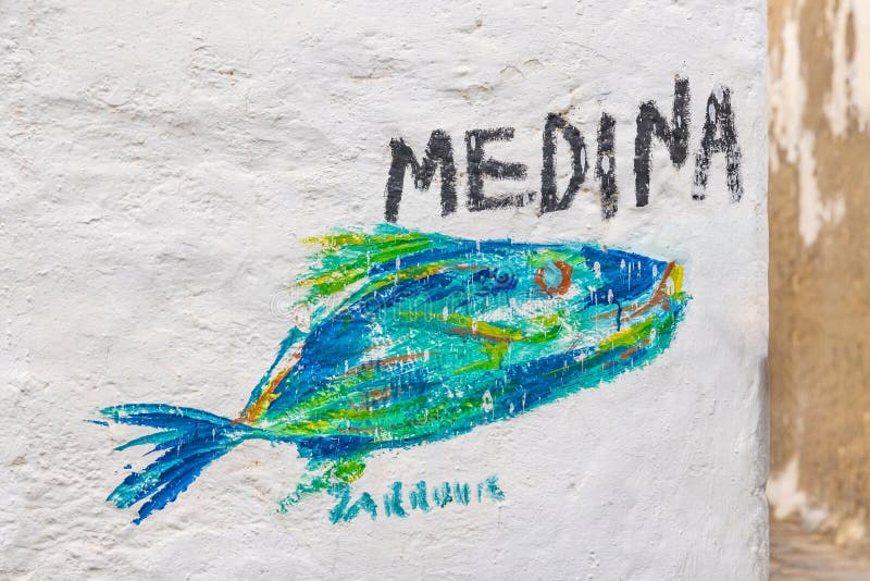 Mural of Fish on a Building in Hammamet, Tunisia Editorial Photo ...
