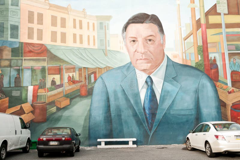 Mural with Frank Rizzo, Former Philadelphia Mayor Editorial Stock Photo ...