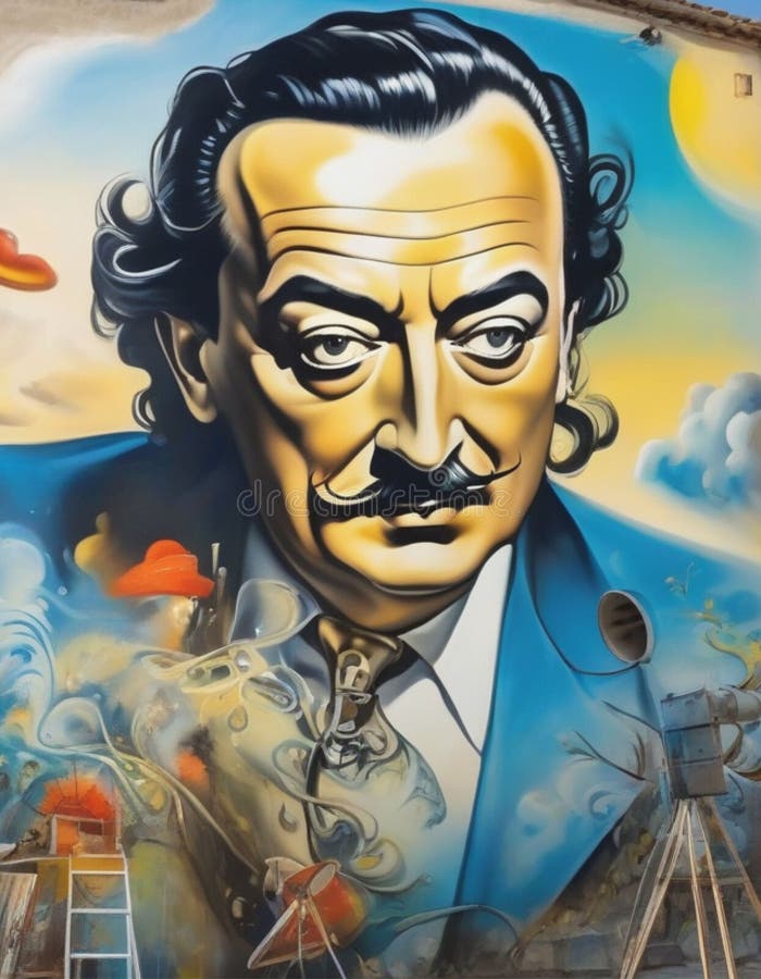 Graffiti of Salvador Dali Spanish Surrealist Artist Renowned for His ...