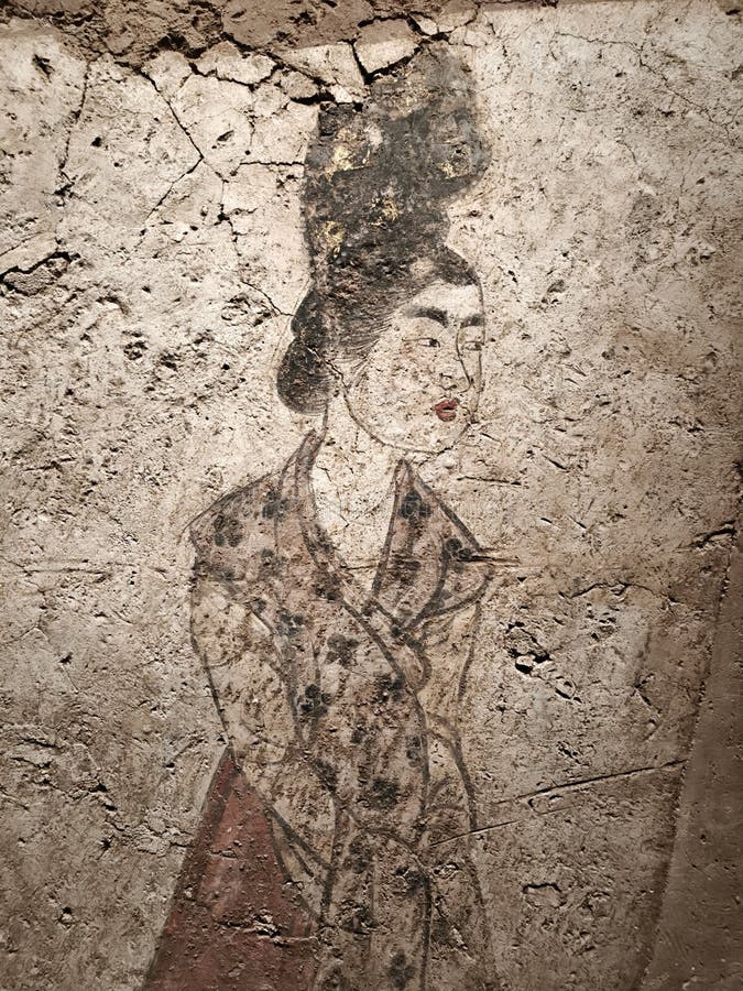 Mural of a Lady, Tang Dynasty Editorial Stock Photo - Image of rider ...