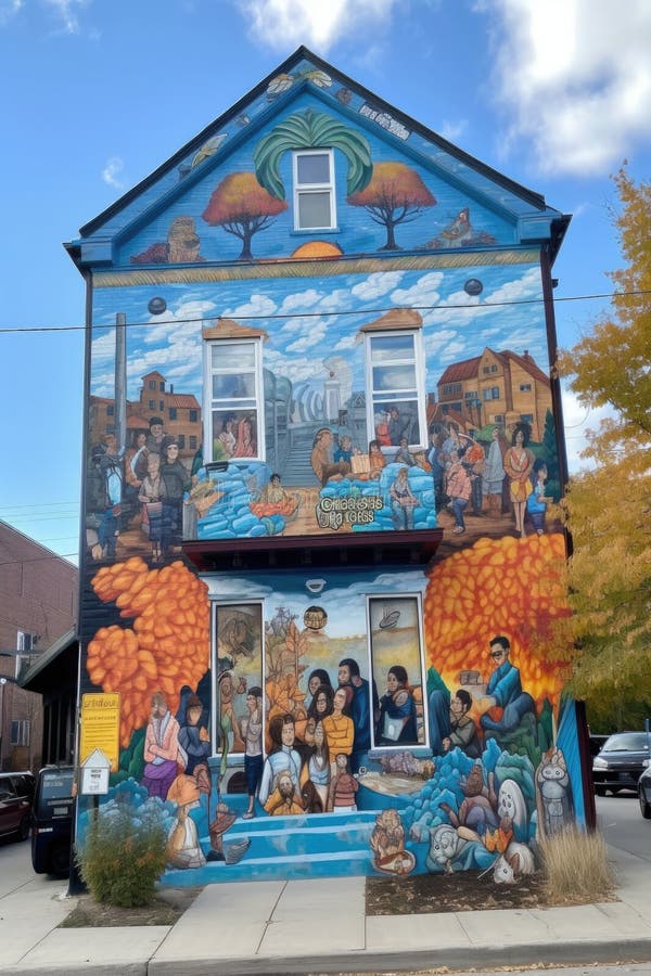 A Mural Painted on a Wall, Showcasing Local Artists and Community Pride ...