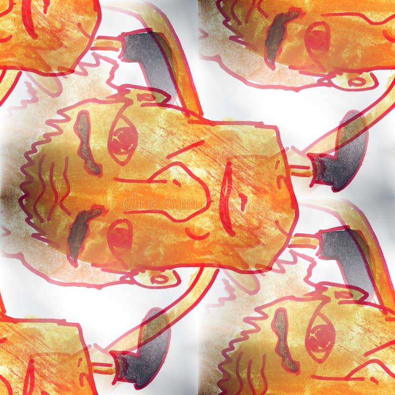 Mural Seamless Head on Legs Pattern Background Stock Illustration ...