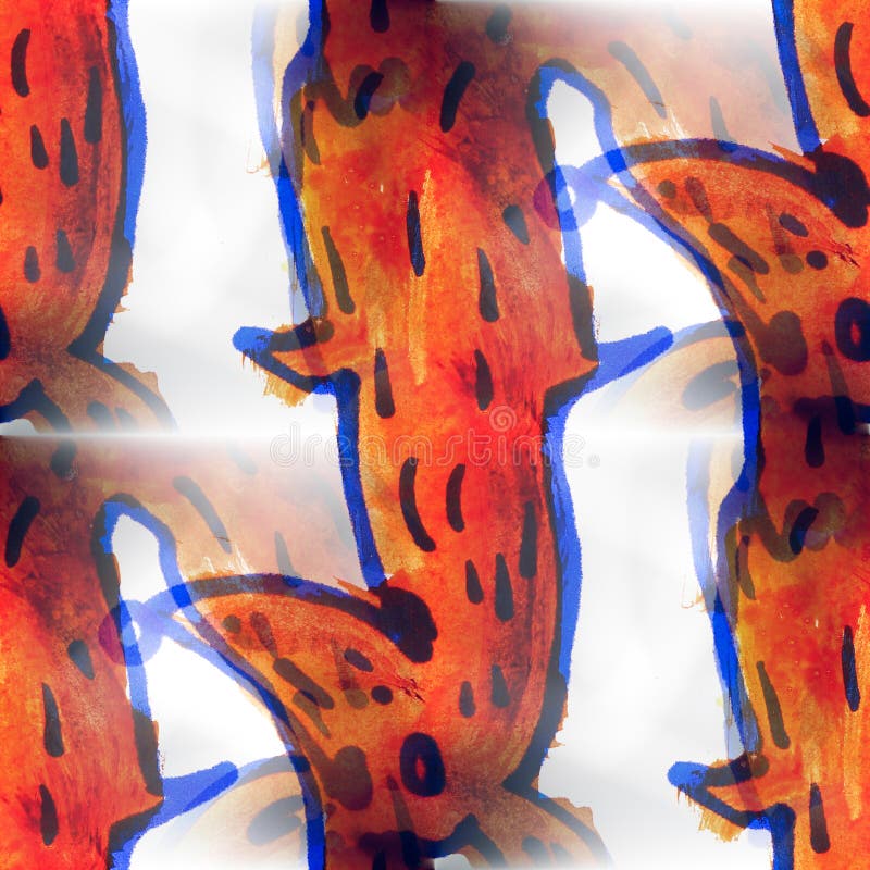 Mural Seamless Pattern Fox Background Texture Stock Illustration ...