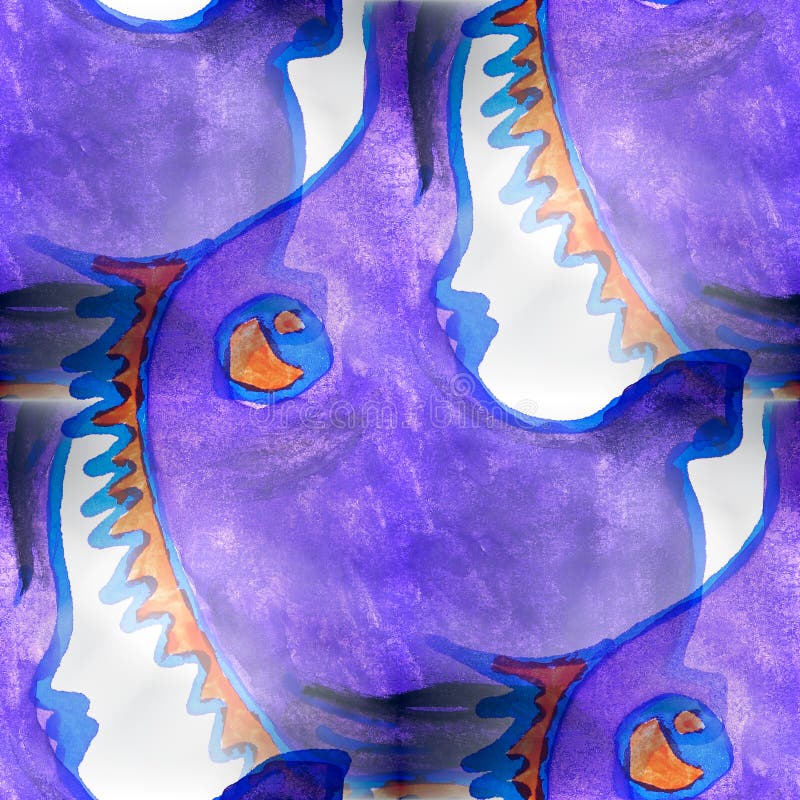 Mural Seamless Pattern Monster Trunk Background Stock Illustration ...