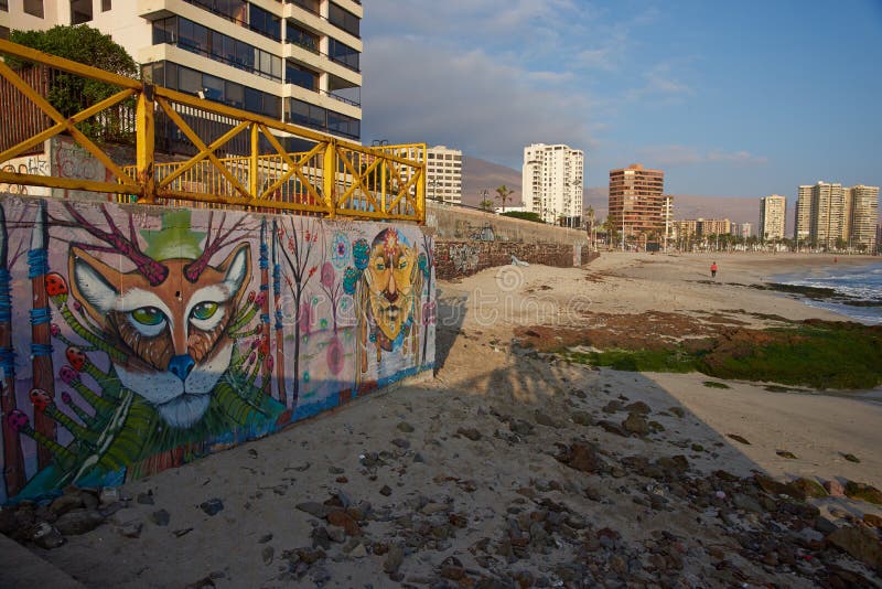 Murales en la playa foto de archivo editorial. Imagen de chile - 57333788