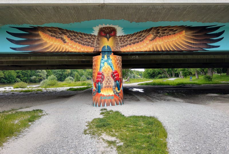 Murales Under the Bridge in Munich Editorial Stock Photo - Image of ...